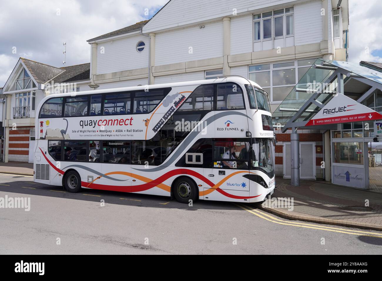 Quay Connect bus in Southampton UK. Public transport service linking ...