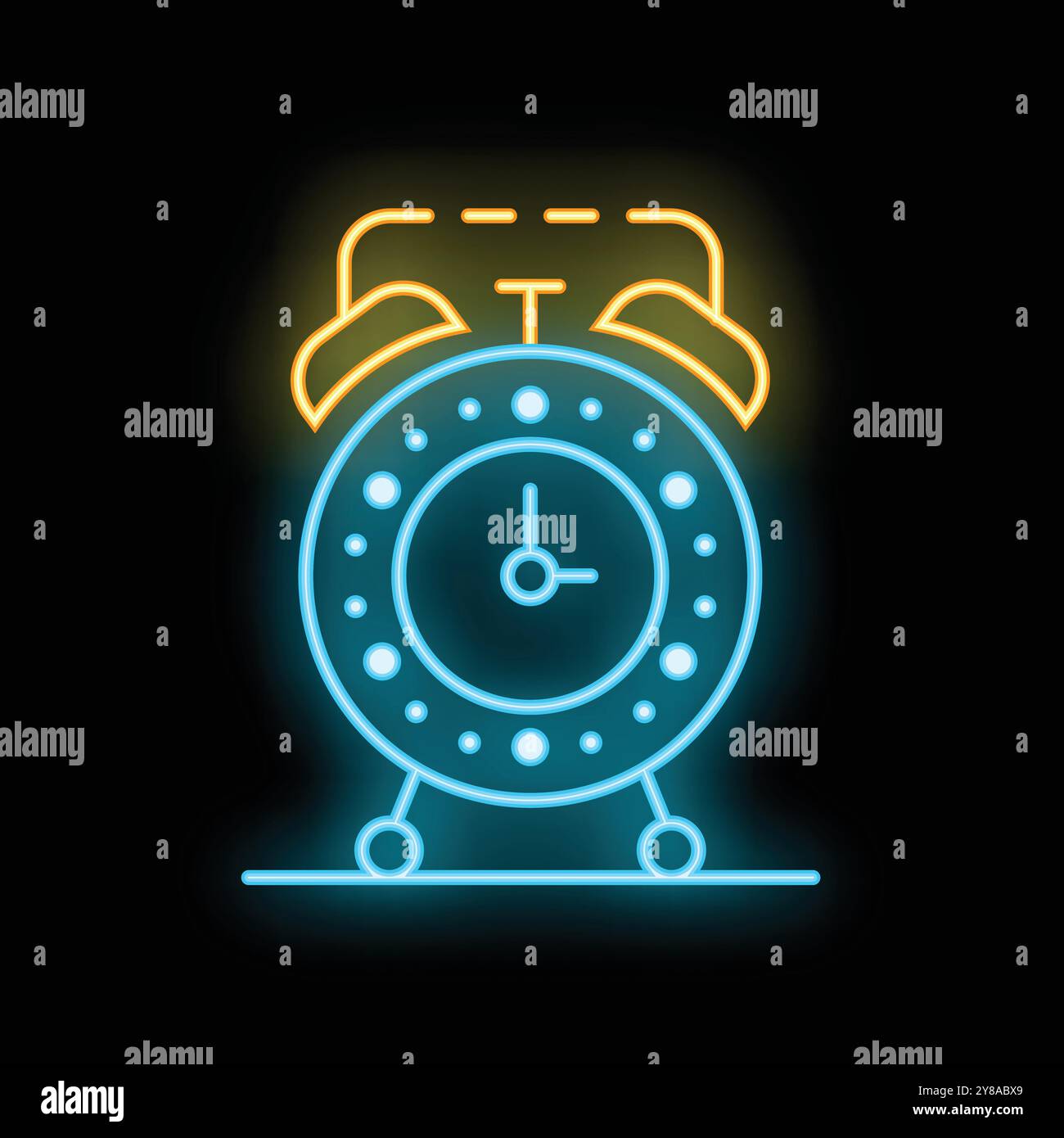 Glowing neon digital clock icon hi-res stock photography and images - Alamy
