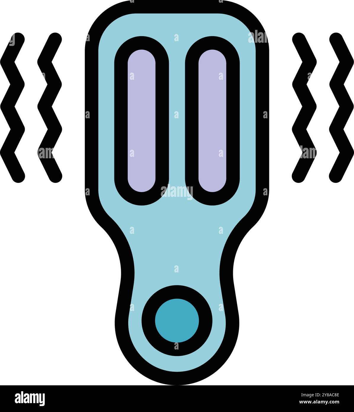 Electronic thermometer icon, medical equipment showing high temperature ...