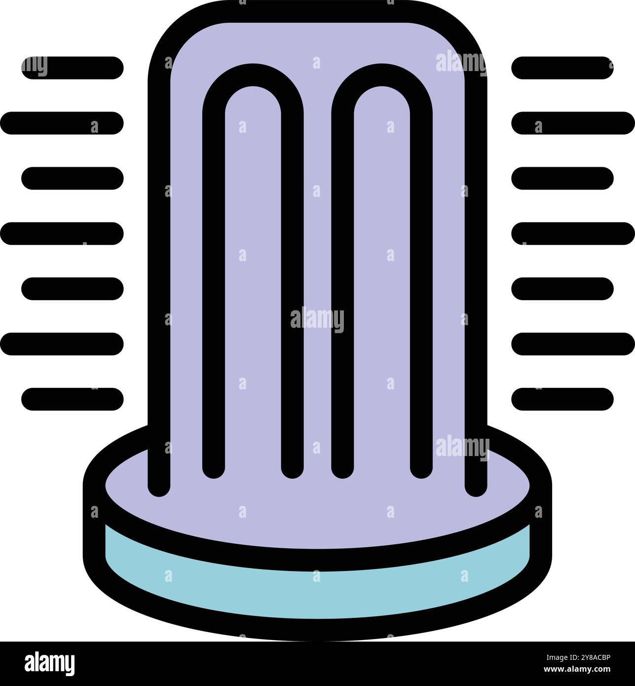 Water falling from stone basin forming a waterfall feature with speed ...