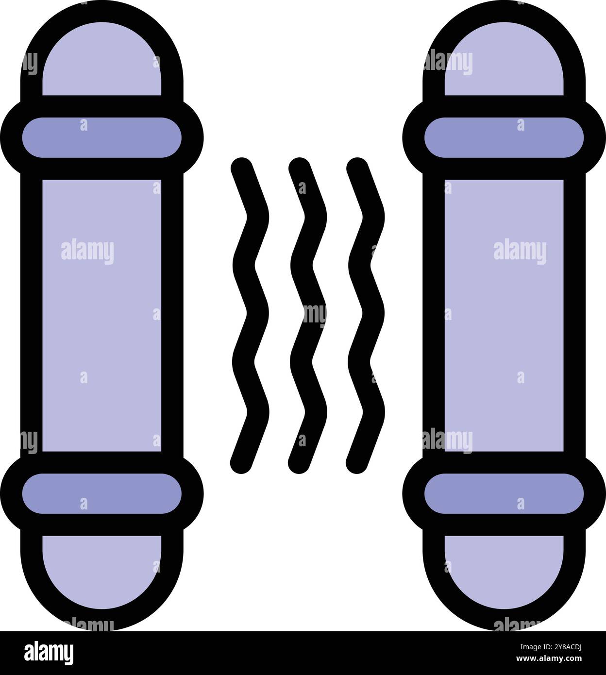 This icon depicts a heat exchanger system transferring thermal energy ...