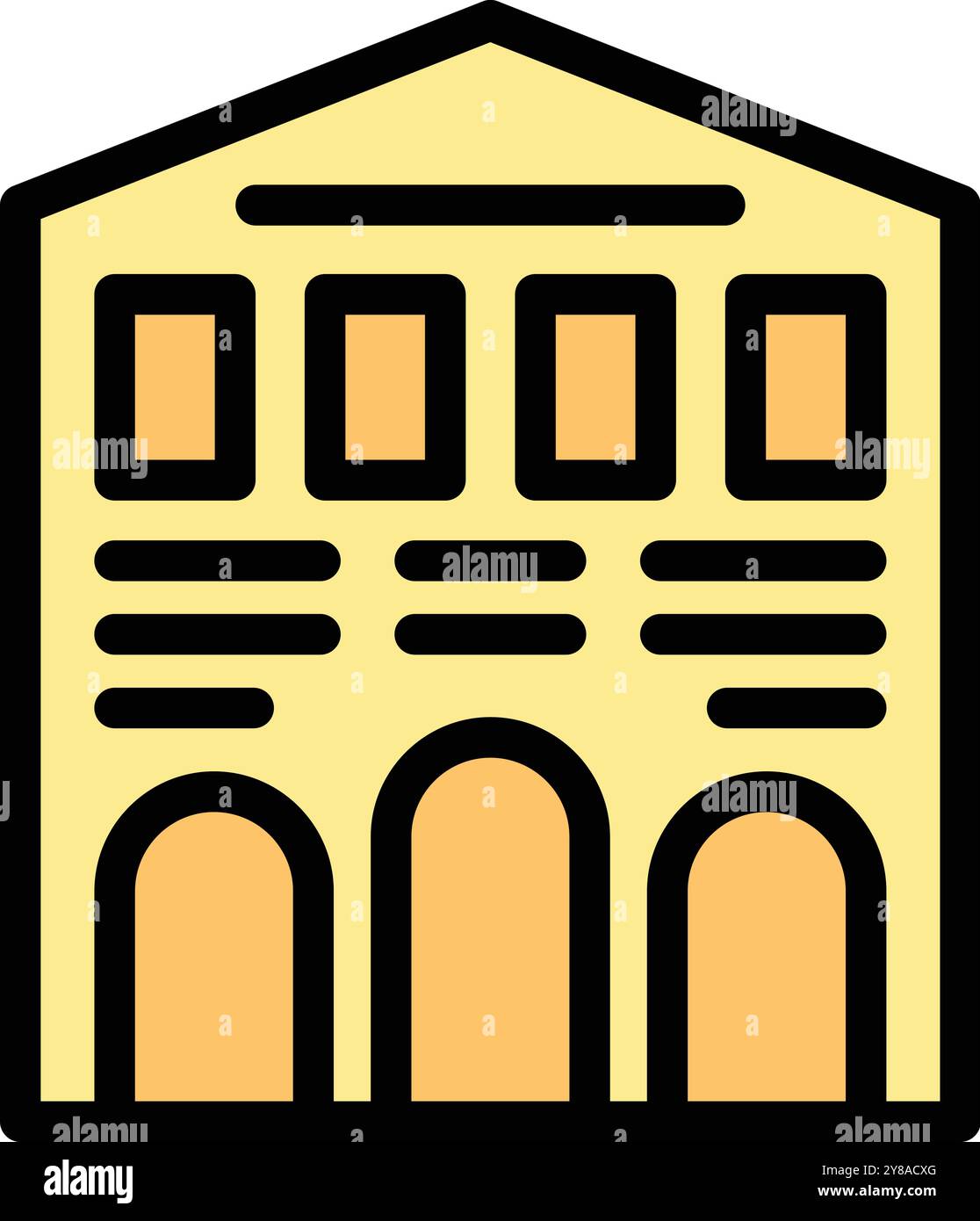 Simple icon of a building facade representing a public institution like ...