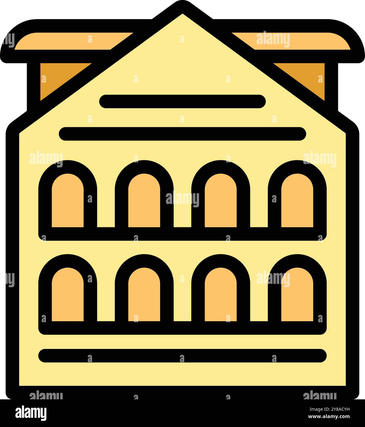 Simple flat vector illustration of a generic building facade with ...