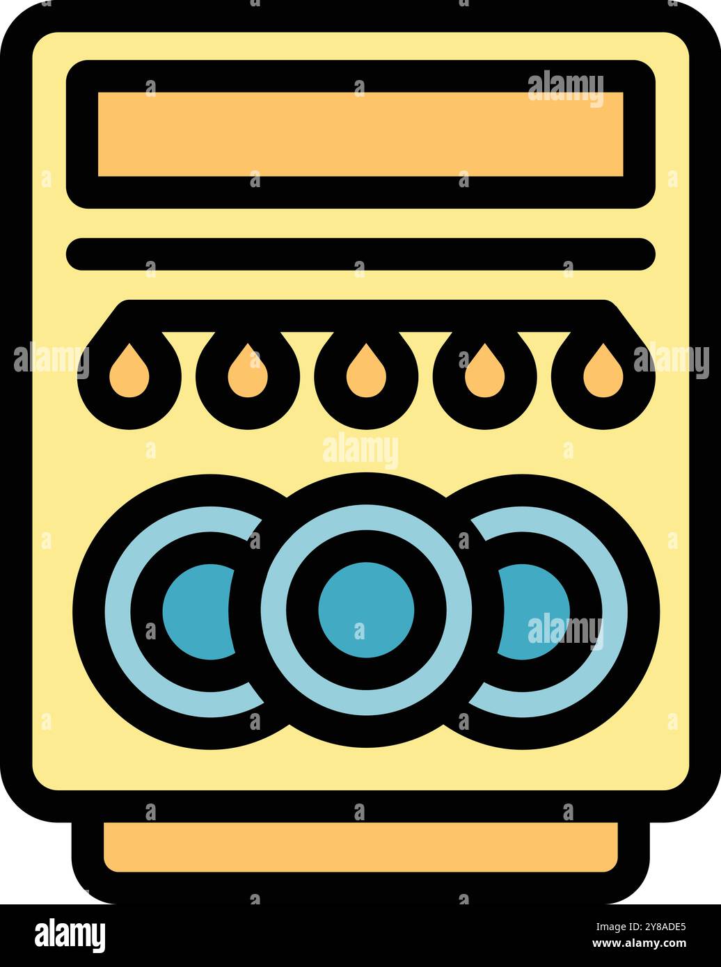 Dishwasher showing wash cycle progress icon in vector, color, outline ...
