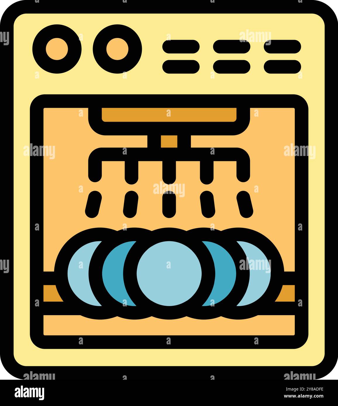 This icon represents a dishwasher in operation, highlighting the ...