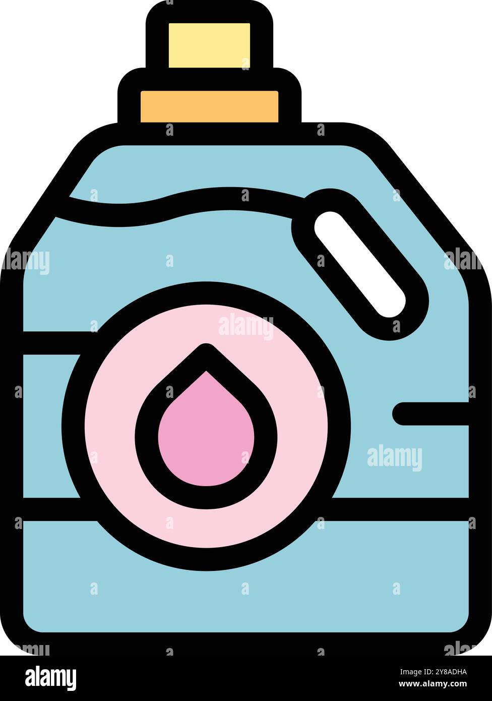 Laundry detergent bottle with measuring cup and softener compartment is ...