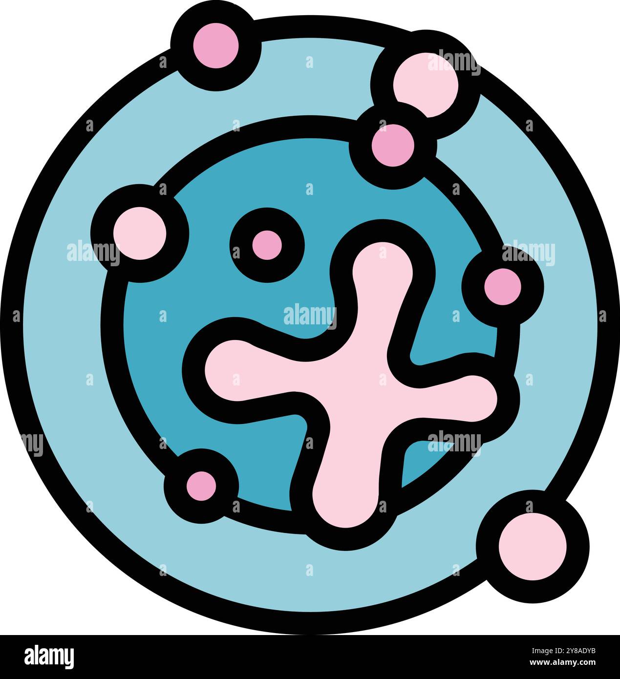 Atom particles are spinning around the nucleus in this illustration of ...