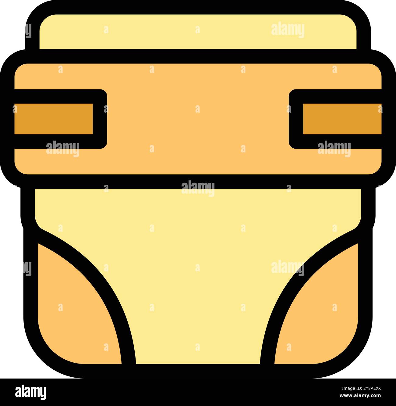 This simple icon depicts a baby diaper, symbolizing childcare and ...