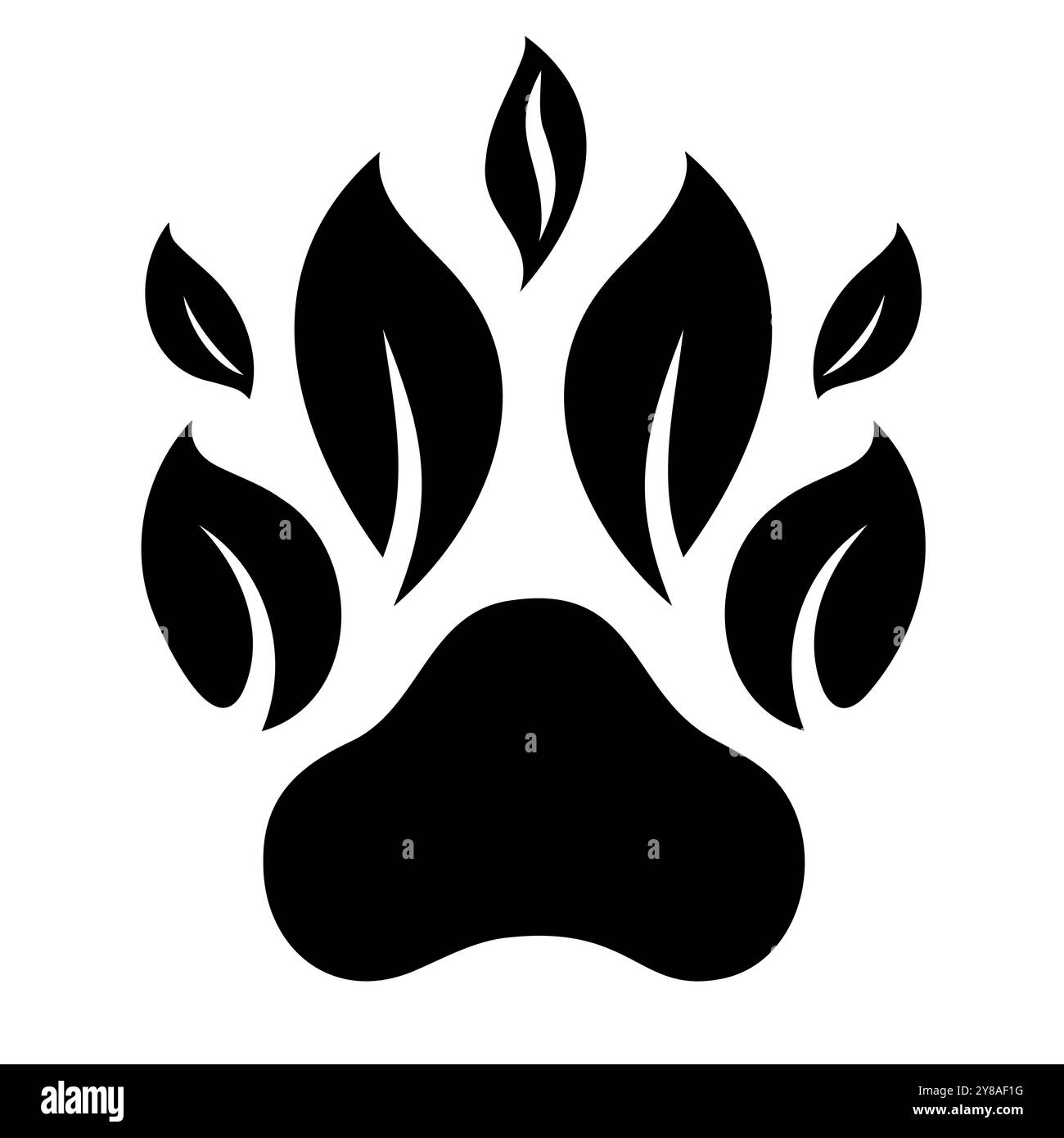 Nature-Inspired Paw Print with Leaf Motif Stock Vector Image & Art - Alamy