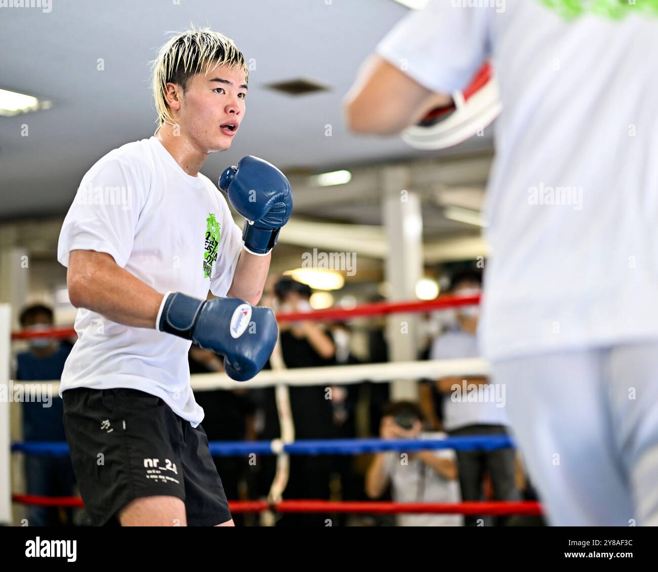 Tenshin Nasukawa, pro-boxer of Japan during a public workout at in ...