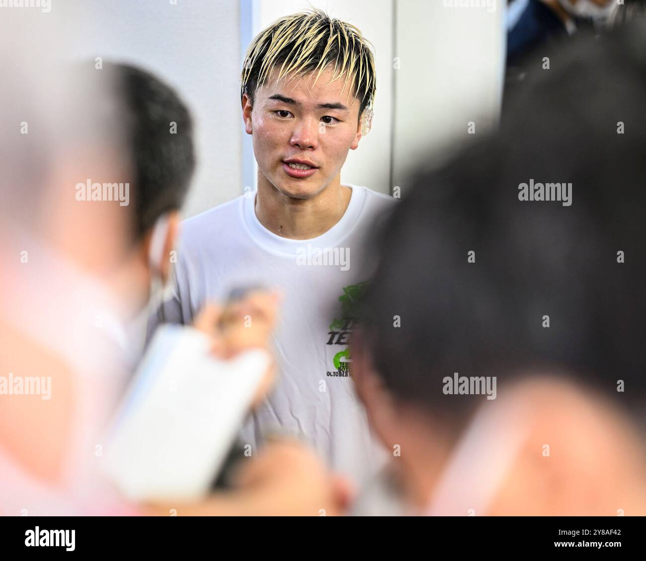 Tenshin Nasukawa, pro-boxer of Japan during a public workout at in ...