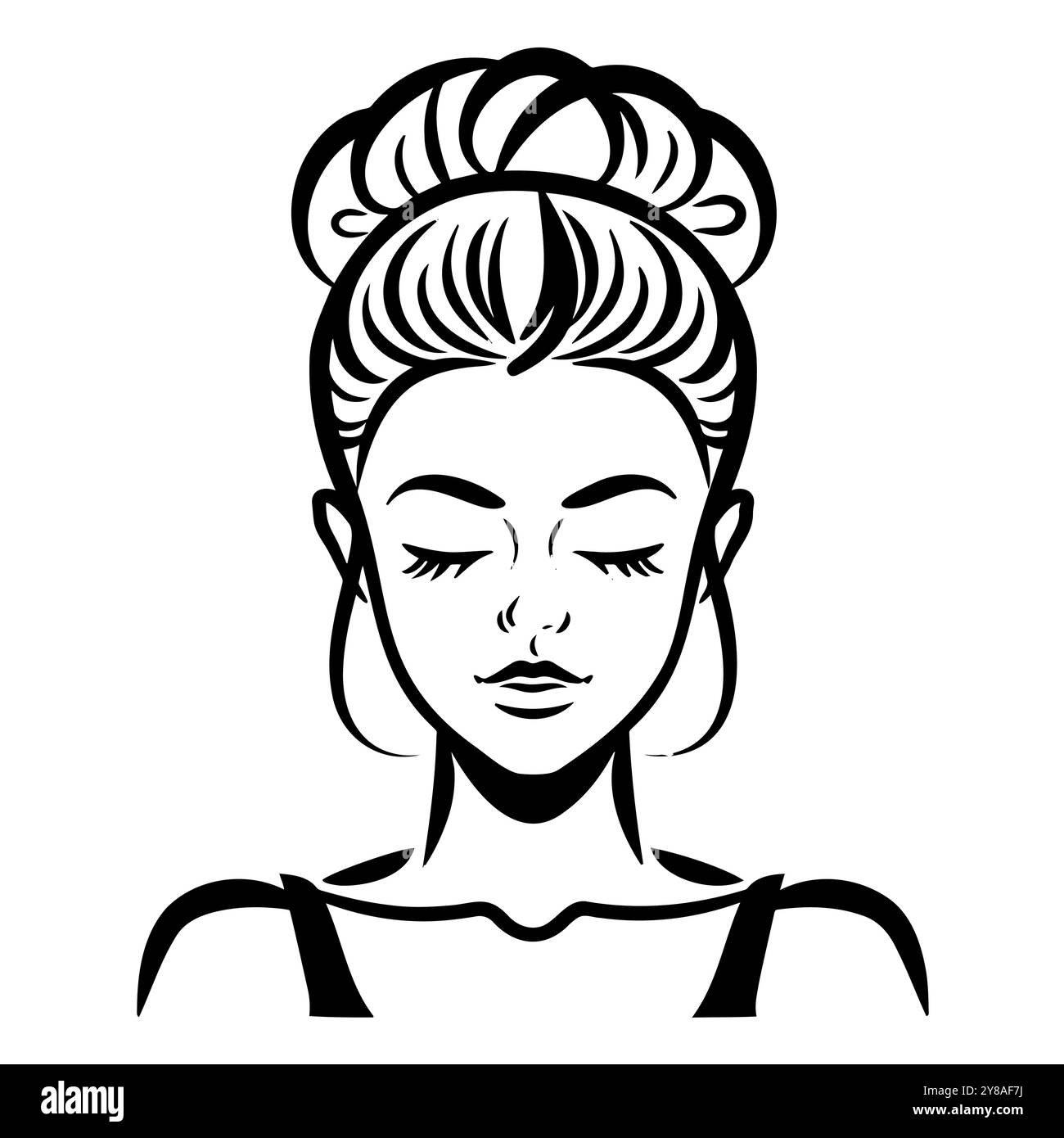 Minimalist line drawing closed Black and White Stock Photos & Images ...