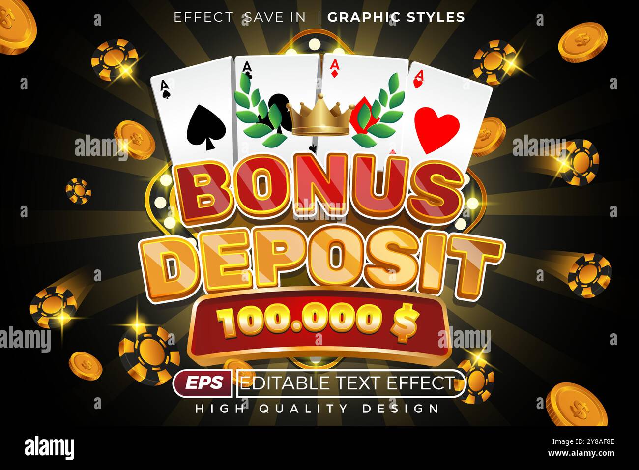 Casino 3d text effect Stock Vector Images - Alamy