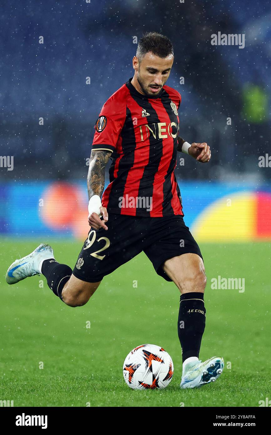 Rome, Italy. 3th Oct, 2024. Jonathan Clauss of Nice in action during ...