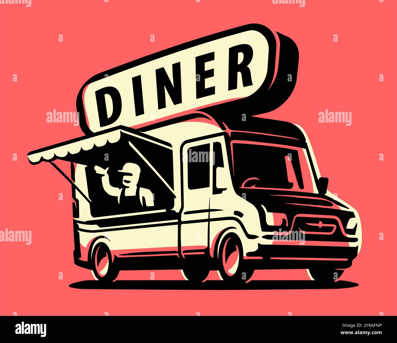 Retro diner food sign hi-res stock photography and images - Alamy