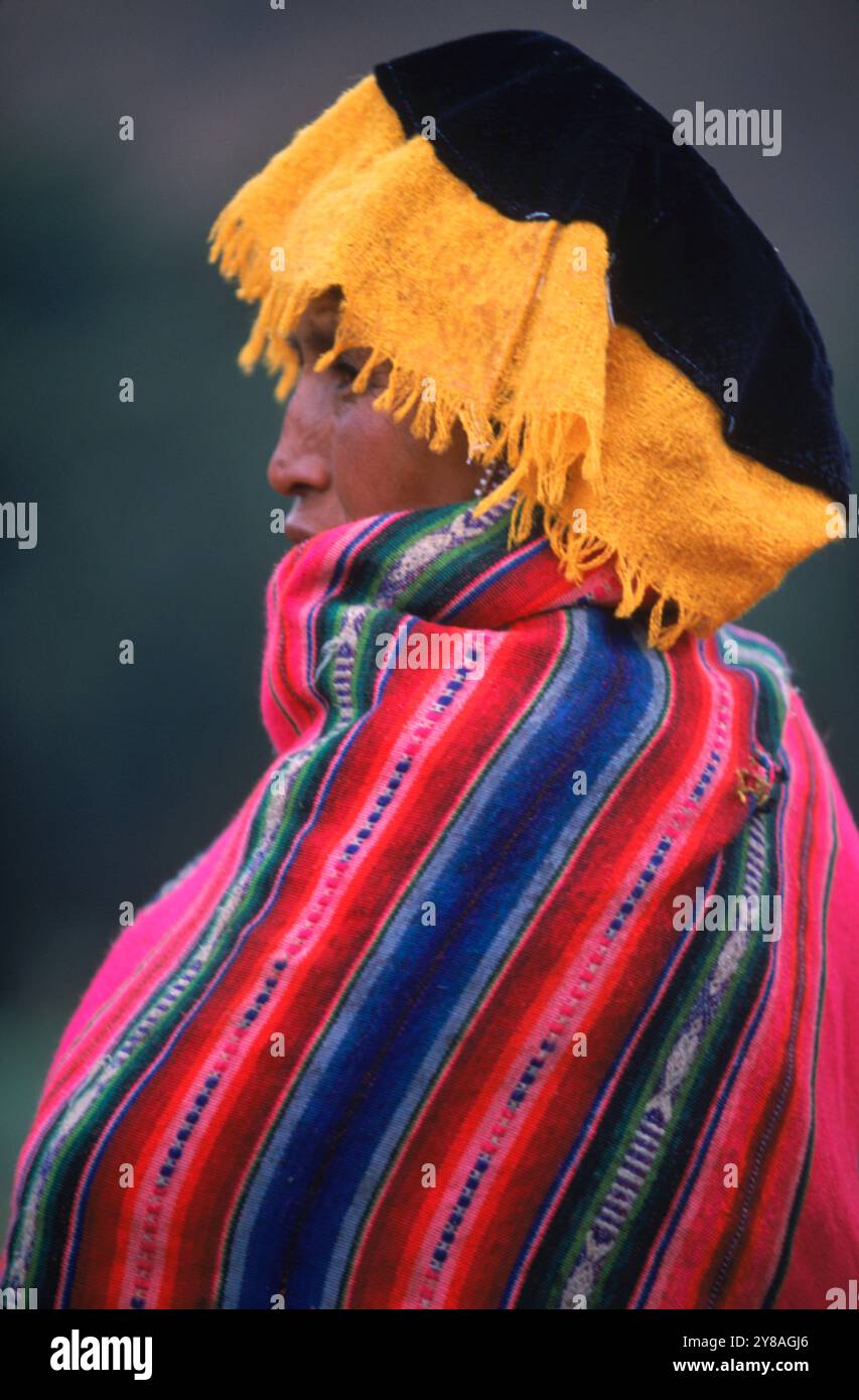 Side view of a woman, Peru Stock Photo - Alamy
