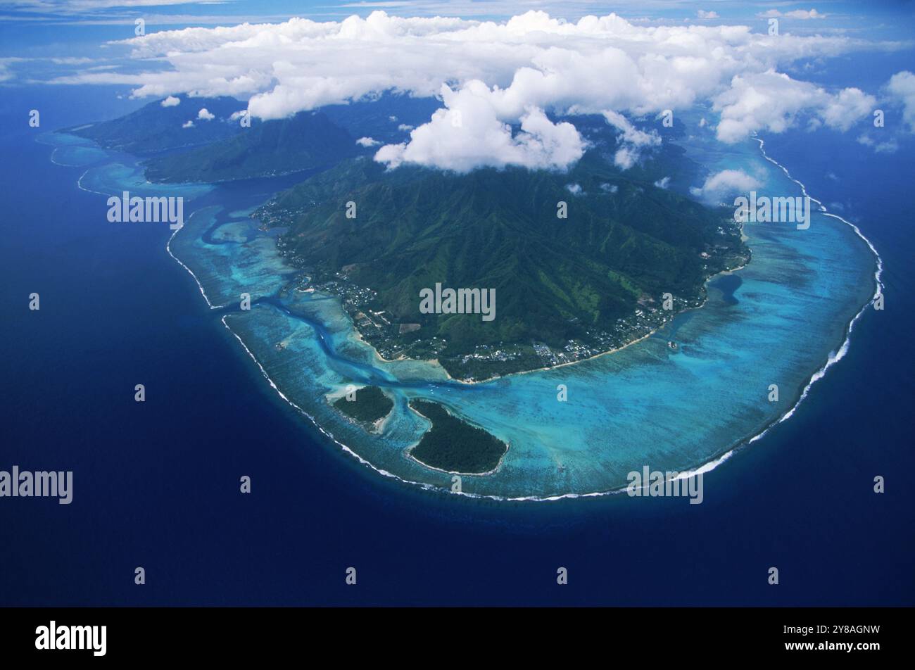 An aerial view of a beautiful island, French Polynesia Stock Photo - Alamy