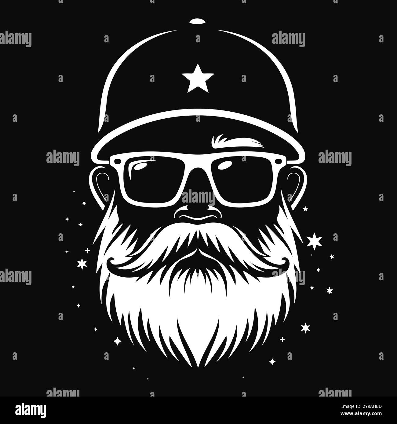 Trendy Santa Claus with Star Cap and Shades Stock Vector Image & Art ...
