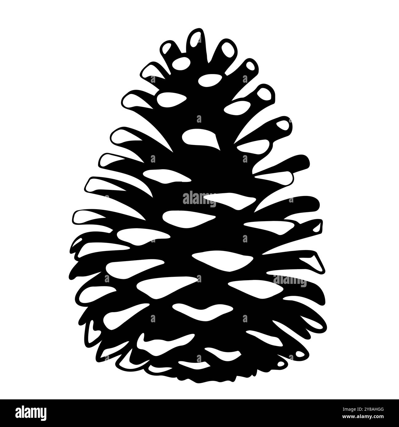 Black and White Pine Cone Vector Illustration Stock Vector Image & Art ...