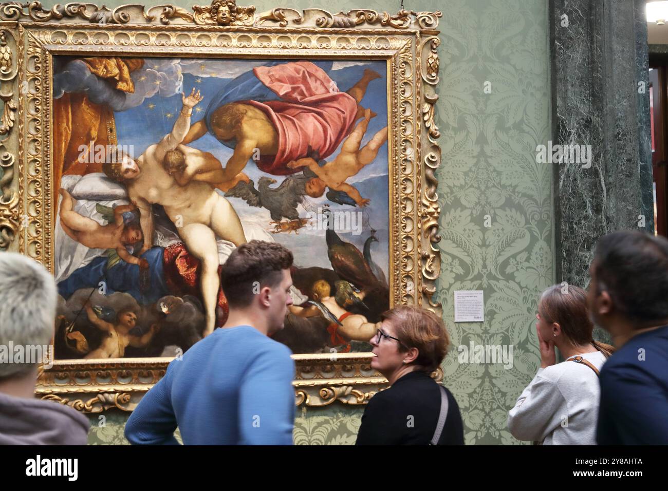 Visitors studying The Origin of the Milky Way by Italian Renaissance ...