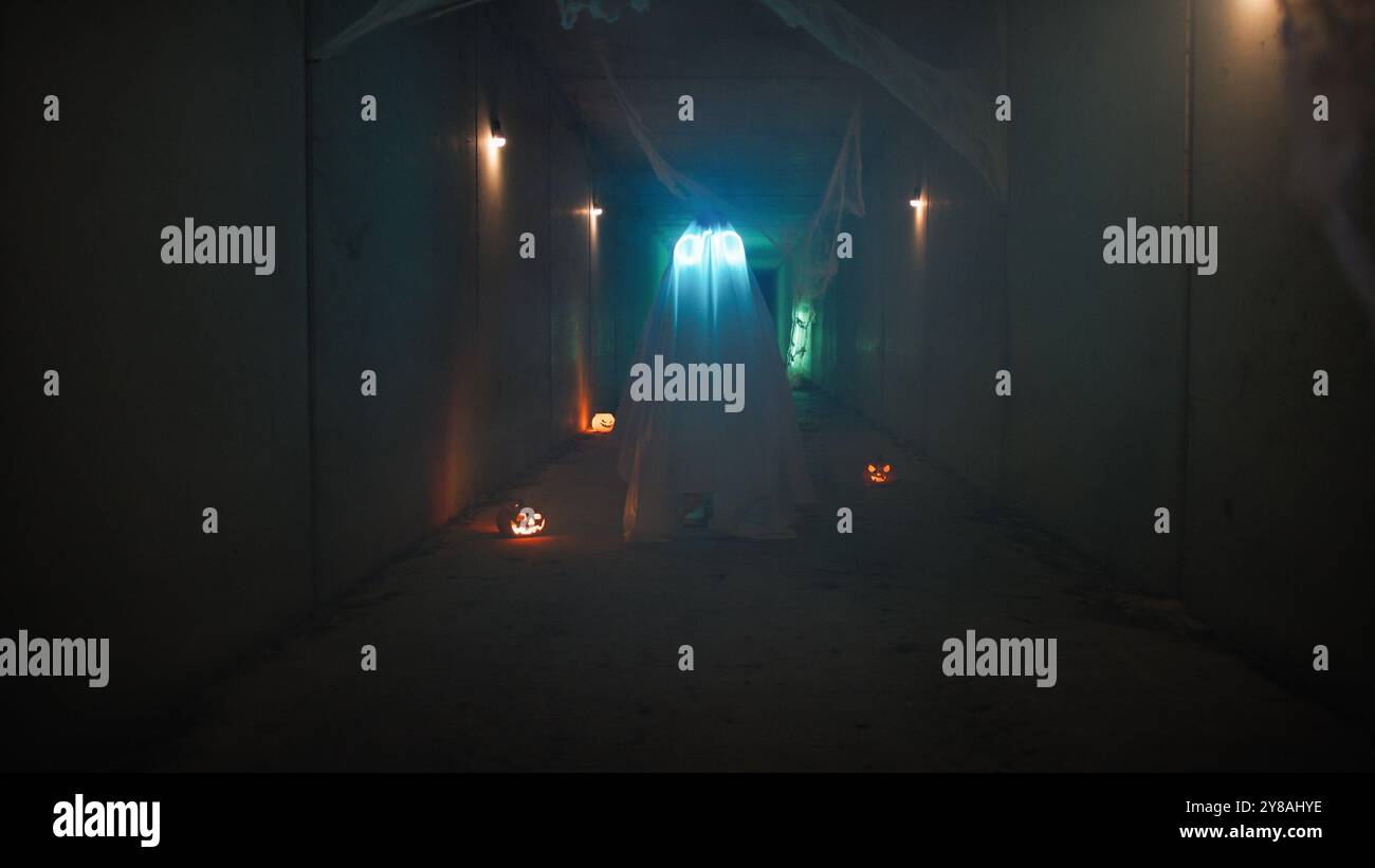 Ghost Moving Forward In The Creepy Night Stock Photo - Alamy