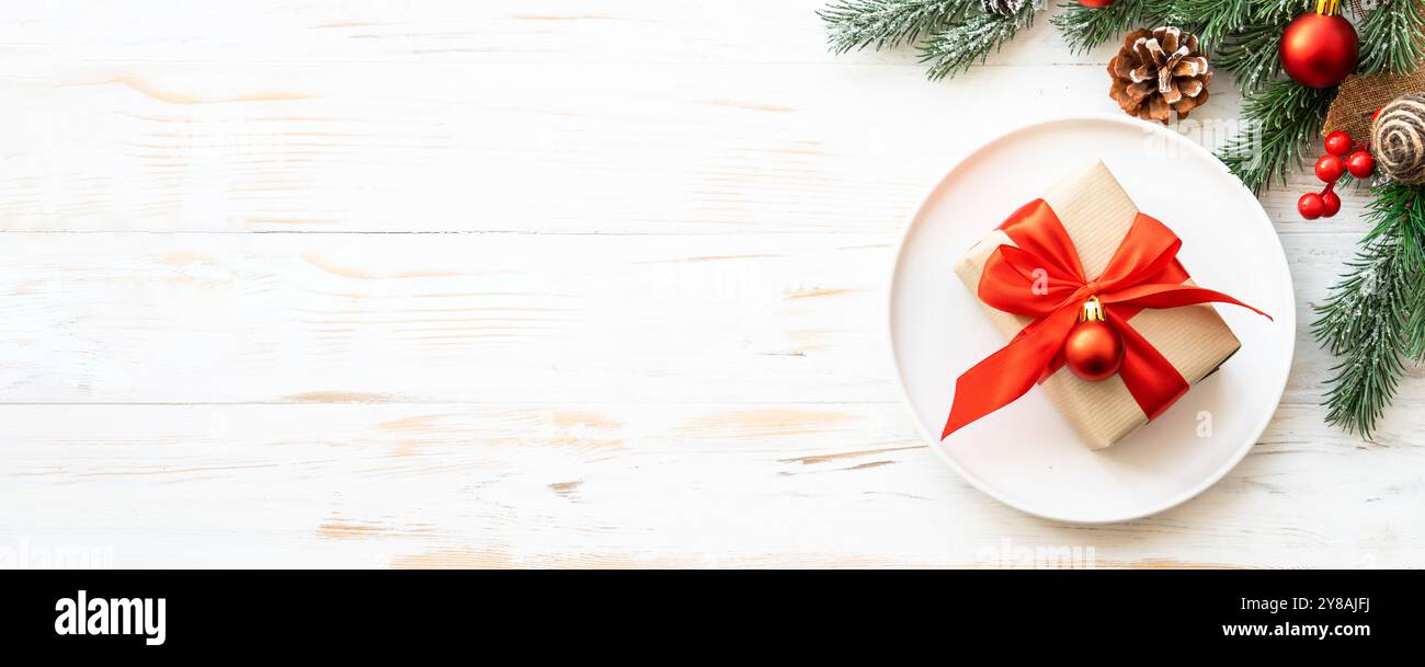 Christmas table with holiday food background Stock Photo - Alamy
