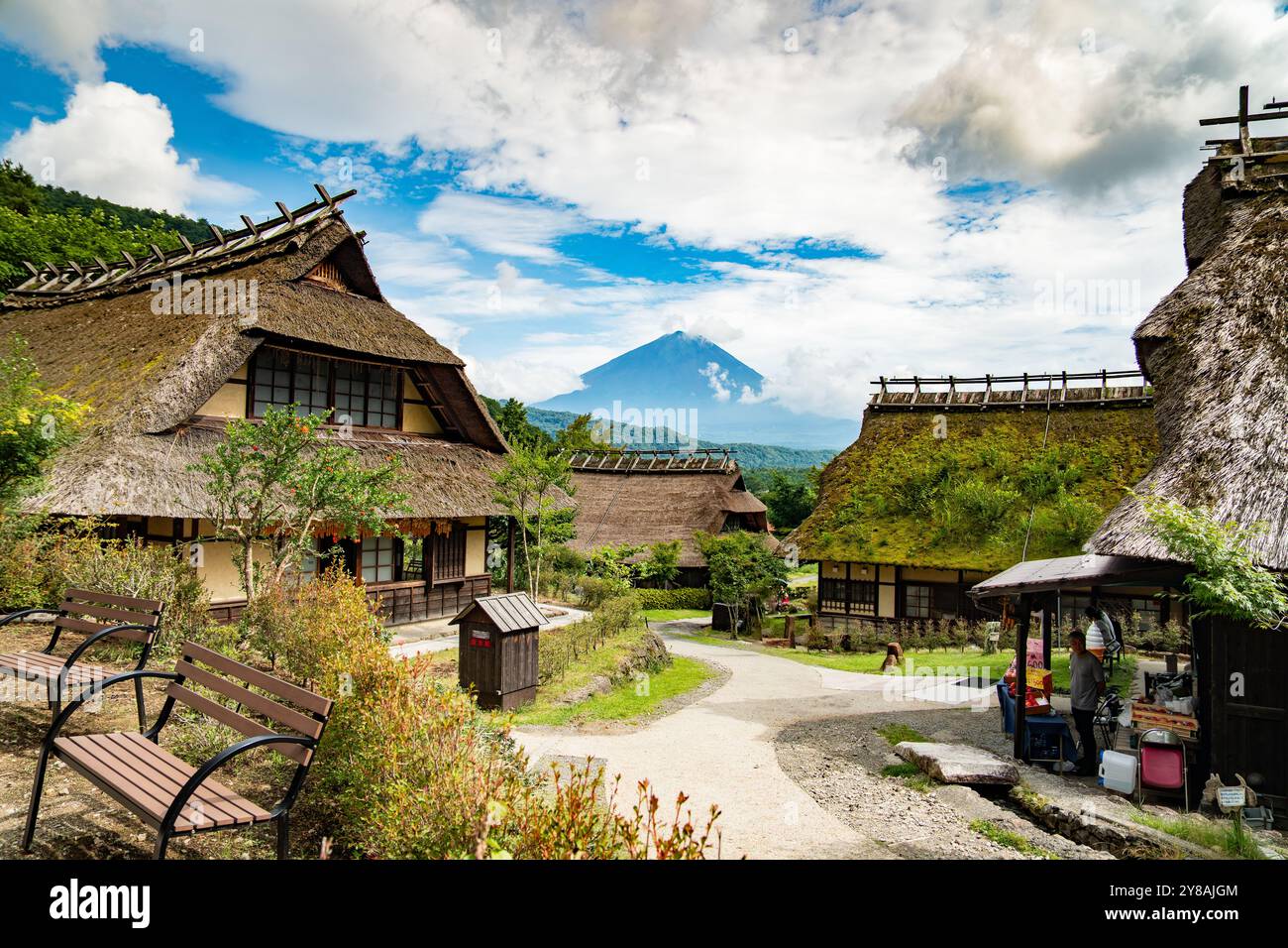 Saiko Iyashi no Sato Nenba, traditional village with Mount Fuji view ...