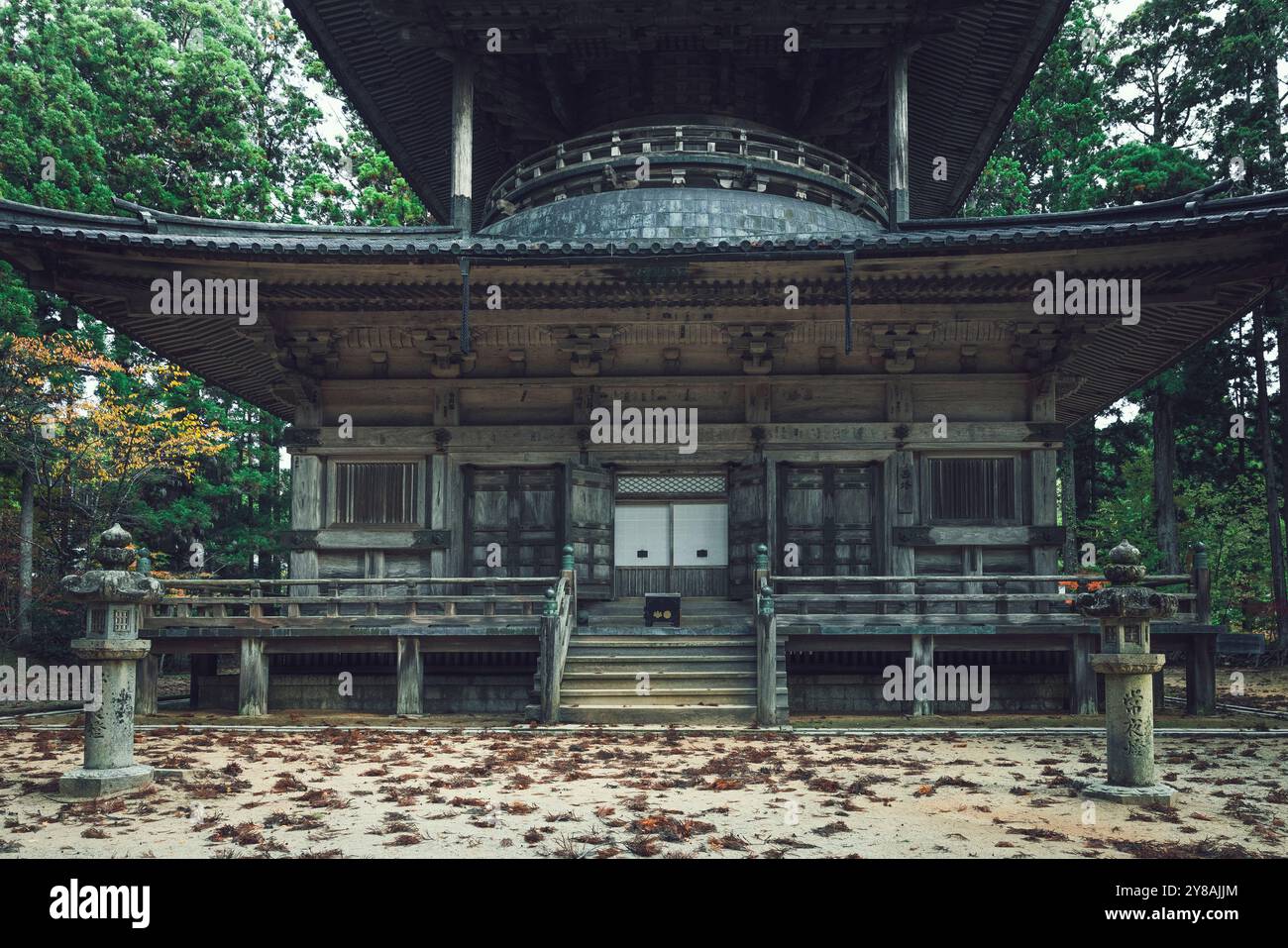 wooden temple in the middle of the forest Stock Photo - Alamy
