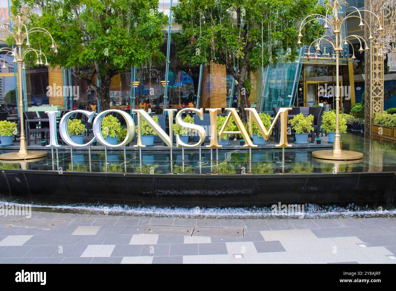 Bangkok. The entrance to Iconsiam shopping mall, along the Chao Phraya ...