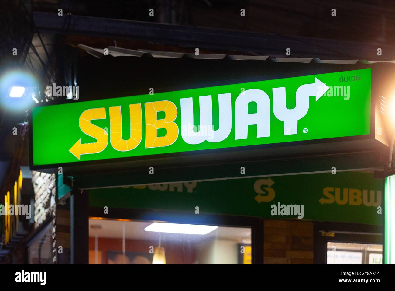 Pattaya, Thailand - October 03 2024: Sign of Subway, an American ...