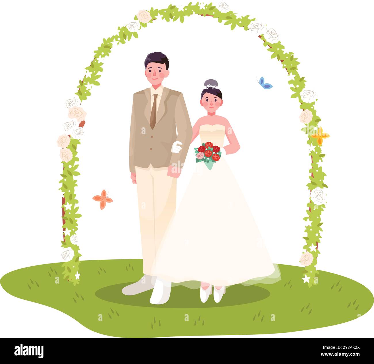 Beautiful couple newlyweds bride groom Stock Vector Images - Alamy