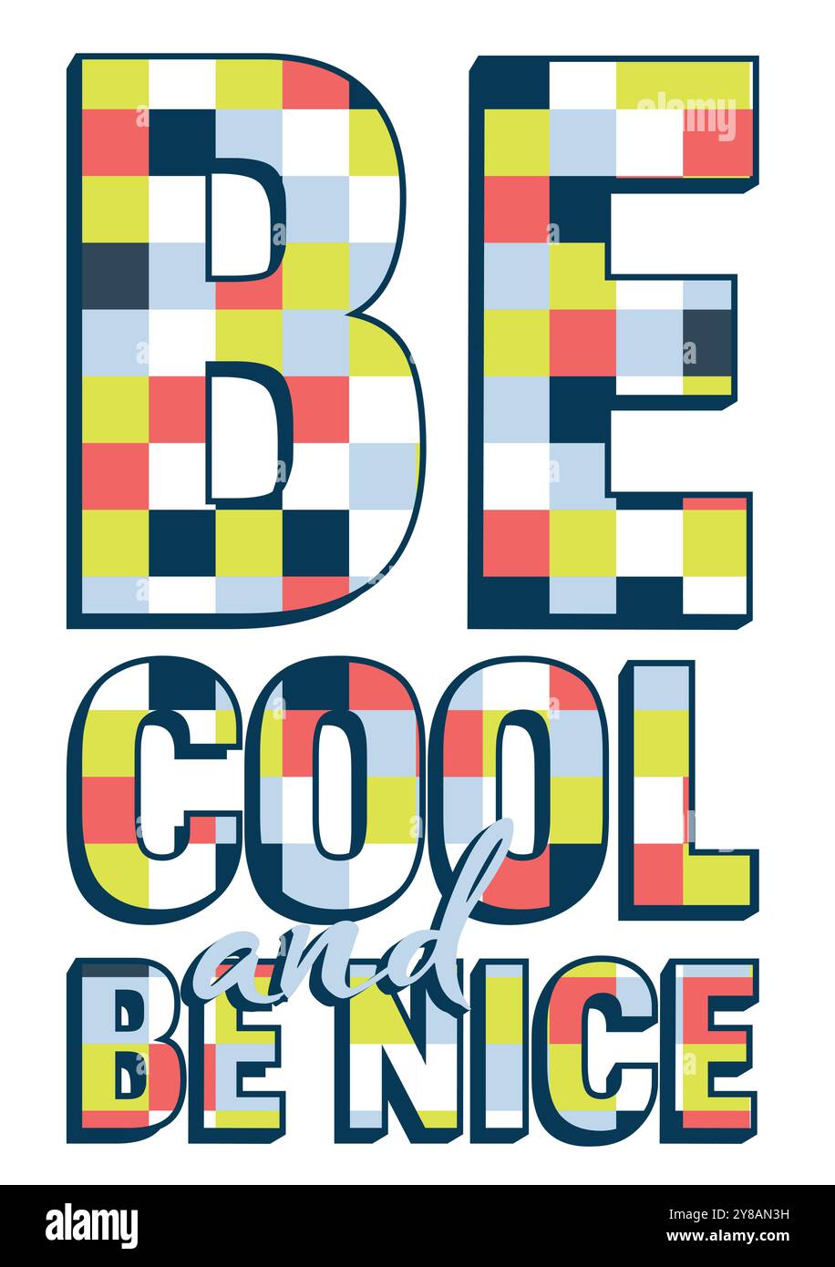 Bold typography with square pattern fill. Vector illustration Stock ...