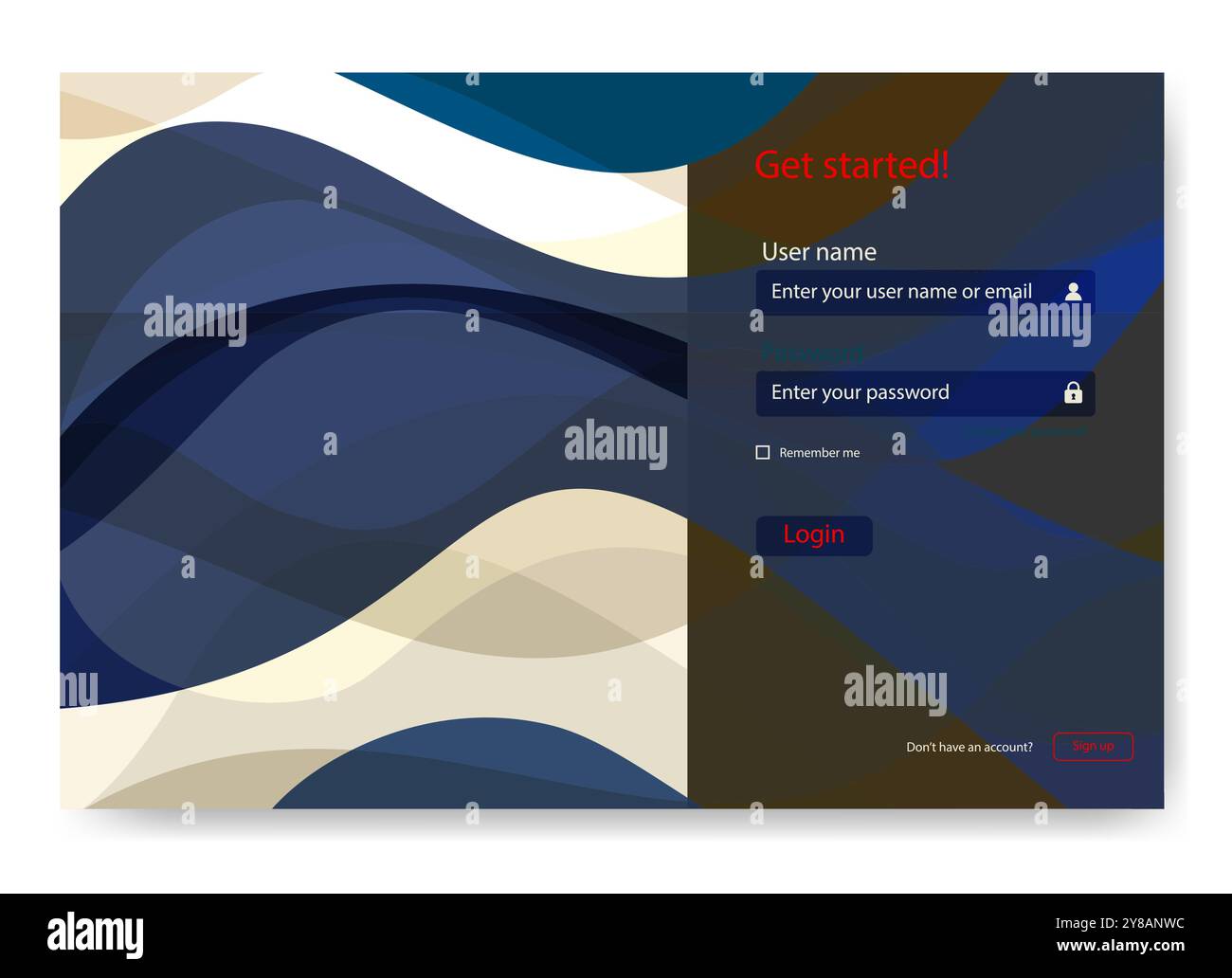 Account sign up and password form page. Login ui ux design concept ...