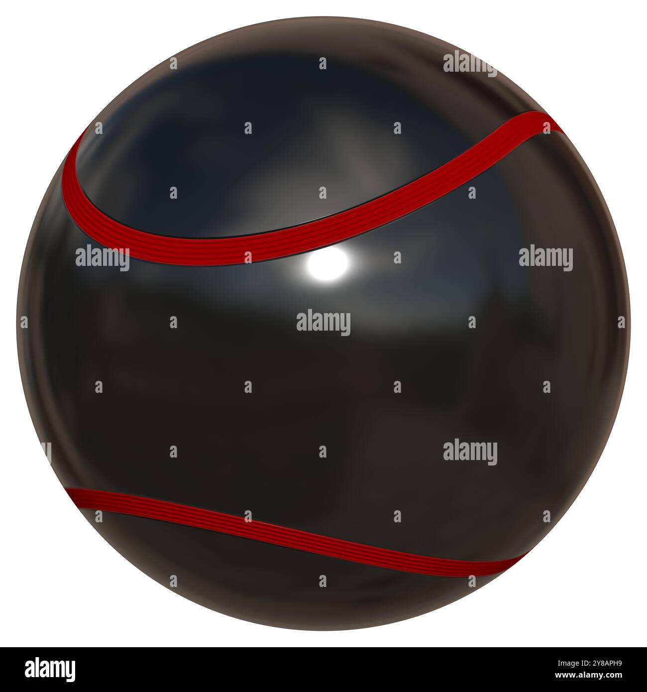 One black tennis ball isolated on a white background. Raster ...