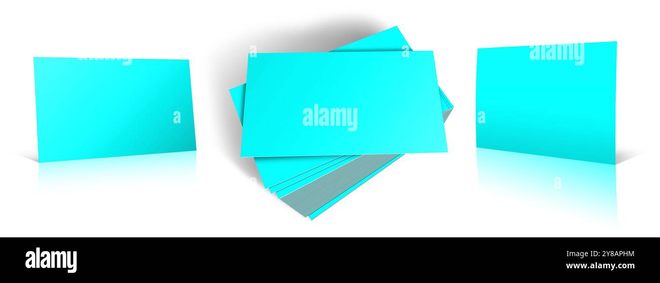 Three Business Cards template cyan for presentation layouts and design ...