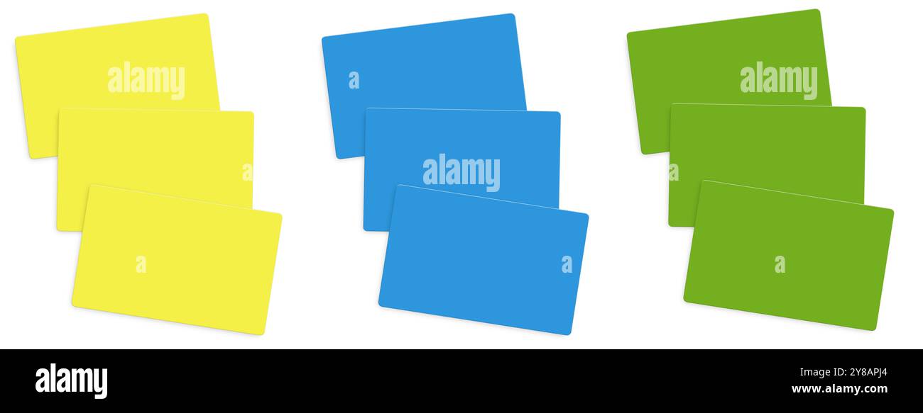 Three credit card blank template color for presentation layouts and ...