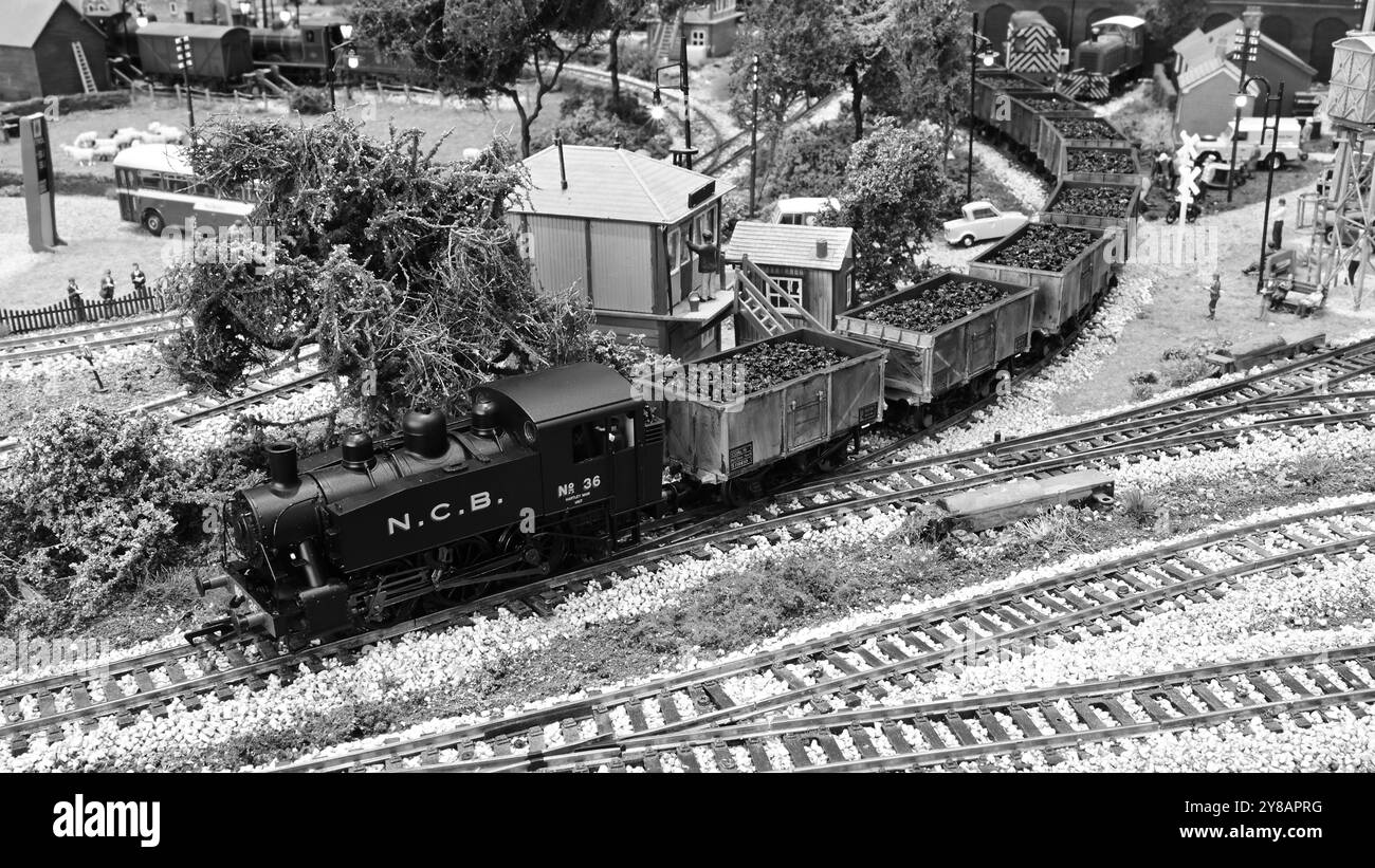 NCB American tank engine pulls coal wagons Stock Photo - Alamy
