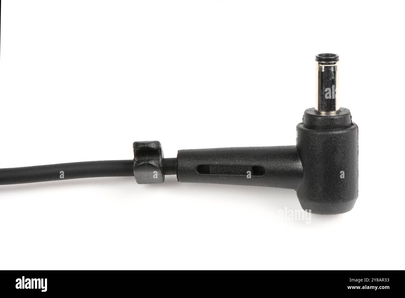 Close-up laptop power connector. Laptop power connector isolated on ...