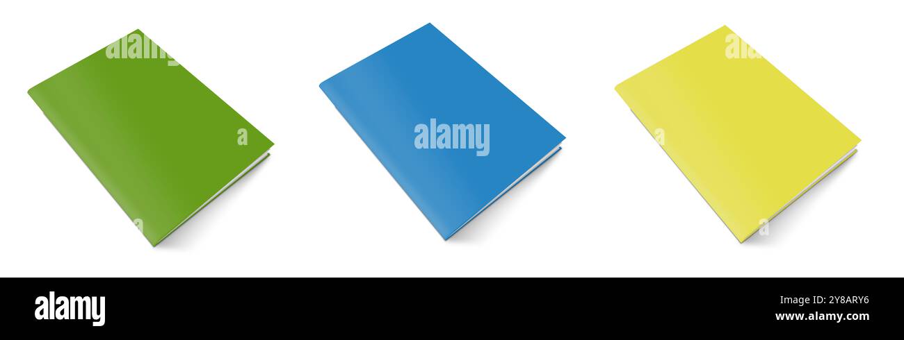 Three magazine blank template color for presentation layouts and design ...