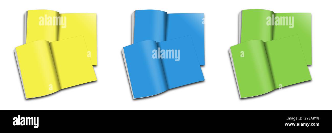 Three magazine blank template color for presentation layouts and design ...
