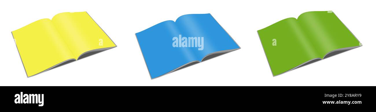 Three magazine blank template color for presentation layouts and design ...