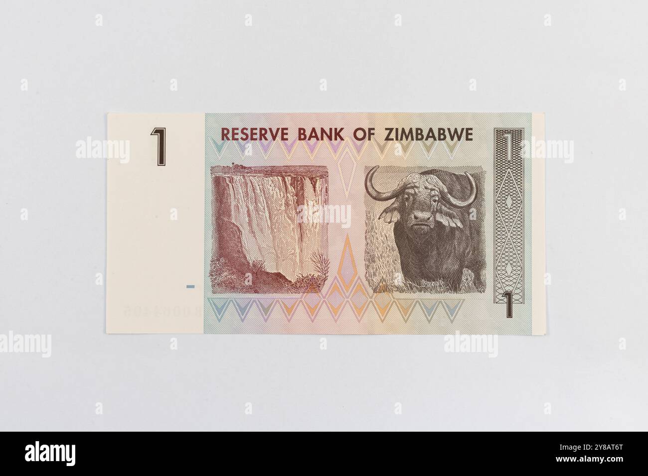 Zimbabwe One Dollar Bill Highlighting Victoria Falls (Mosi-oa-Tunya ...