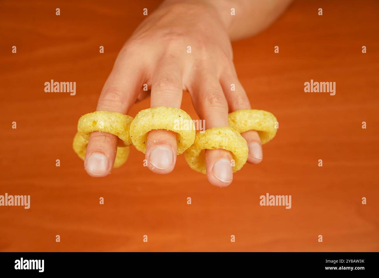 Onion ring. Deep fried onion rings. Snack for beer. Fast food. Junk ...