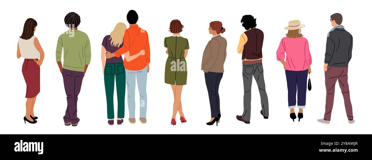 Back view walking woman Stock Vector Images - Alamy