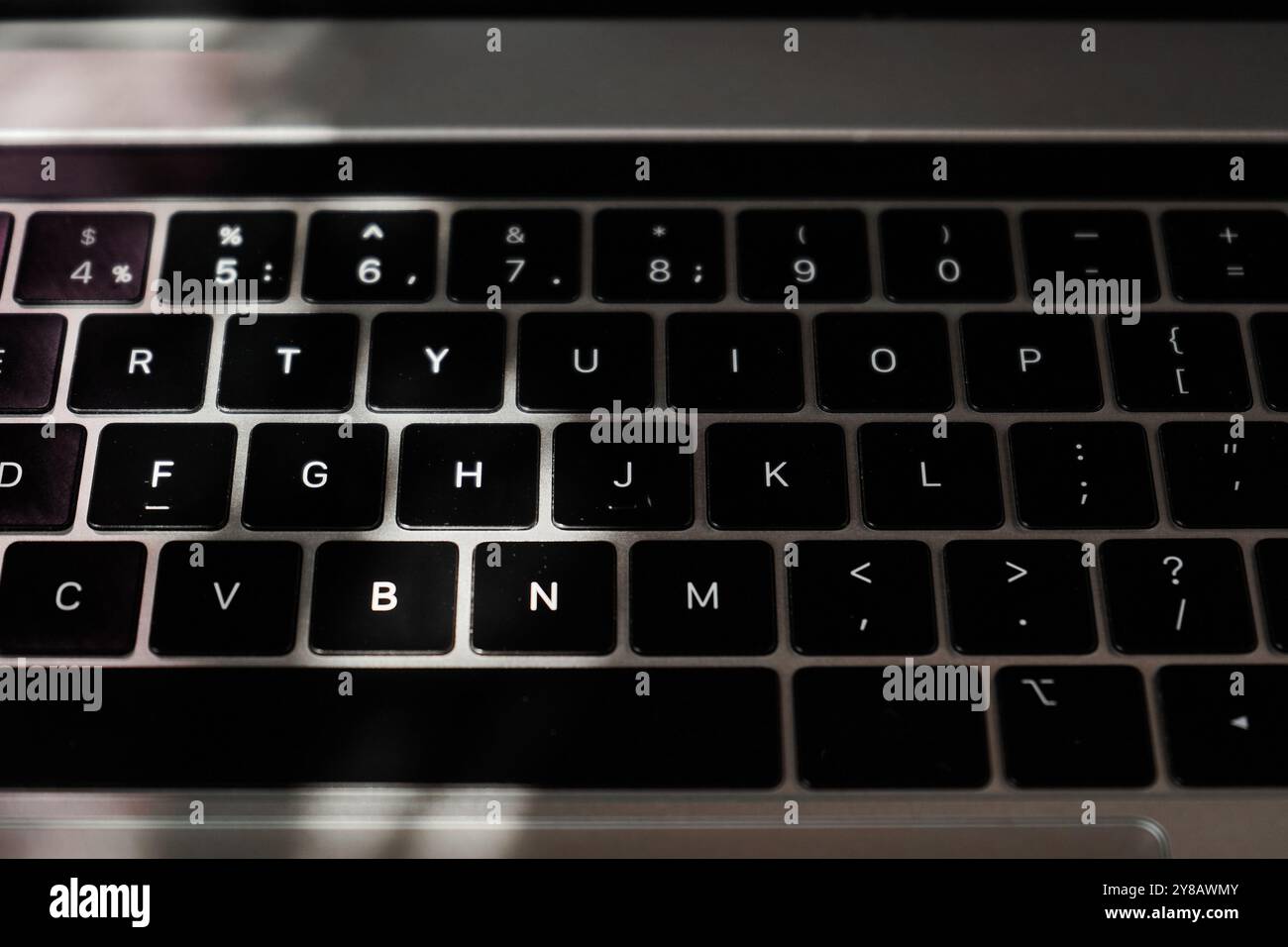 Modern laptop. Computer for daily routine. Typing on keyboard Stock Photo - Alamy