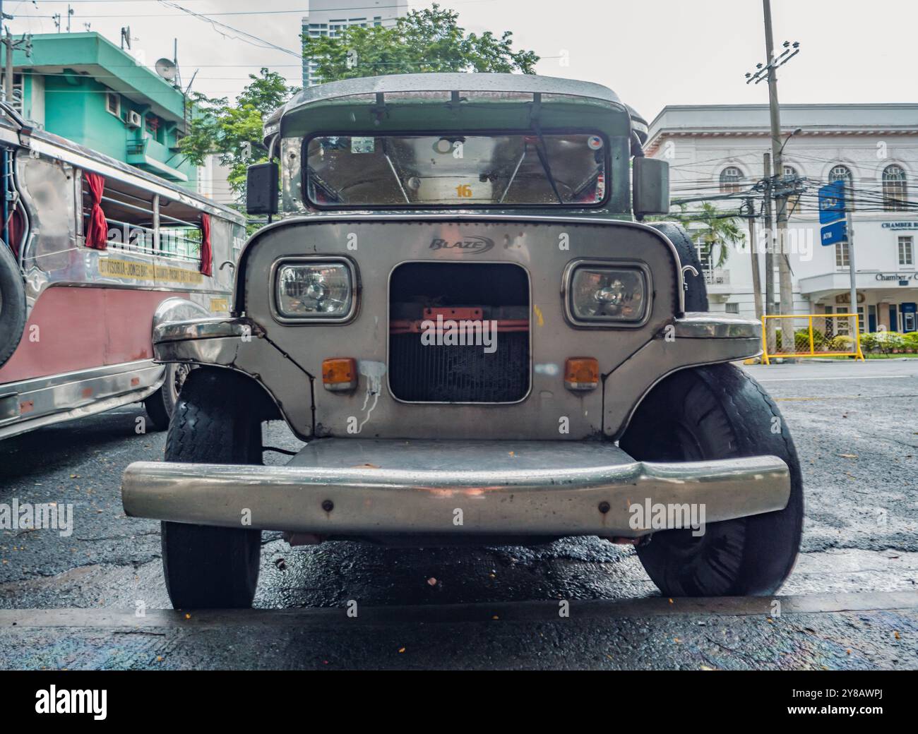Manila, Philippines - August 25, 2019: Colorful jeepney parked along a ...