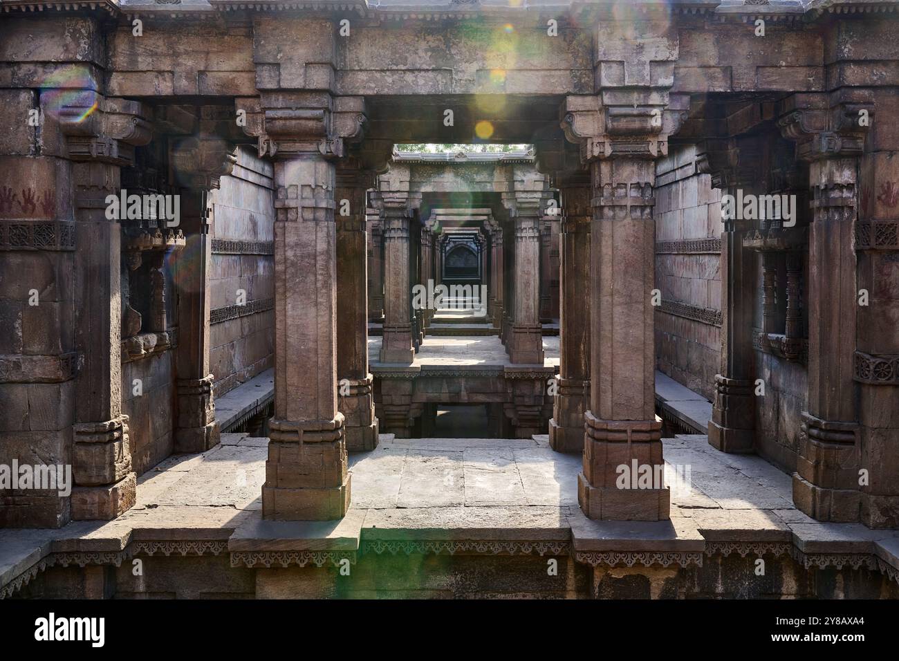 In the middle of the historical Adalaj Stepwell near Ahmedabad ...