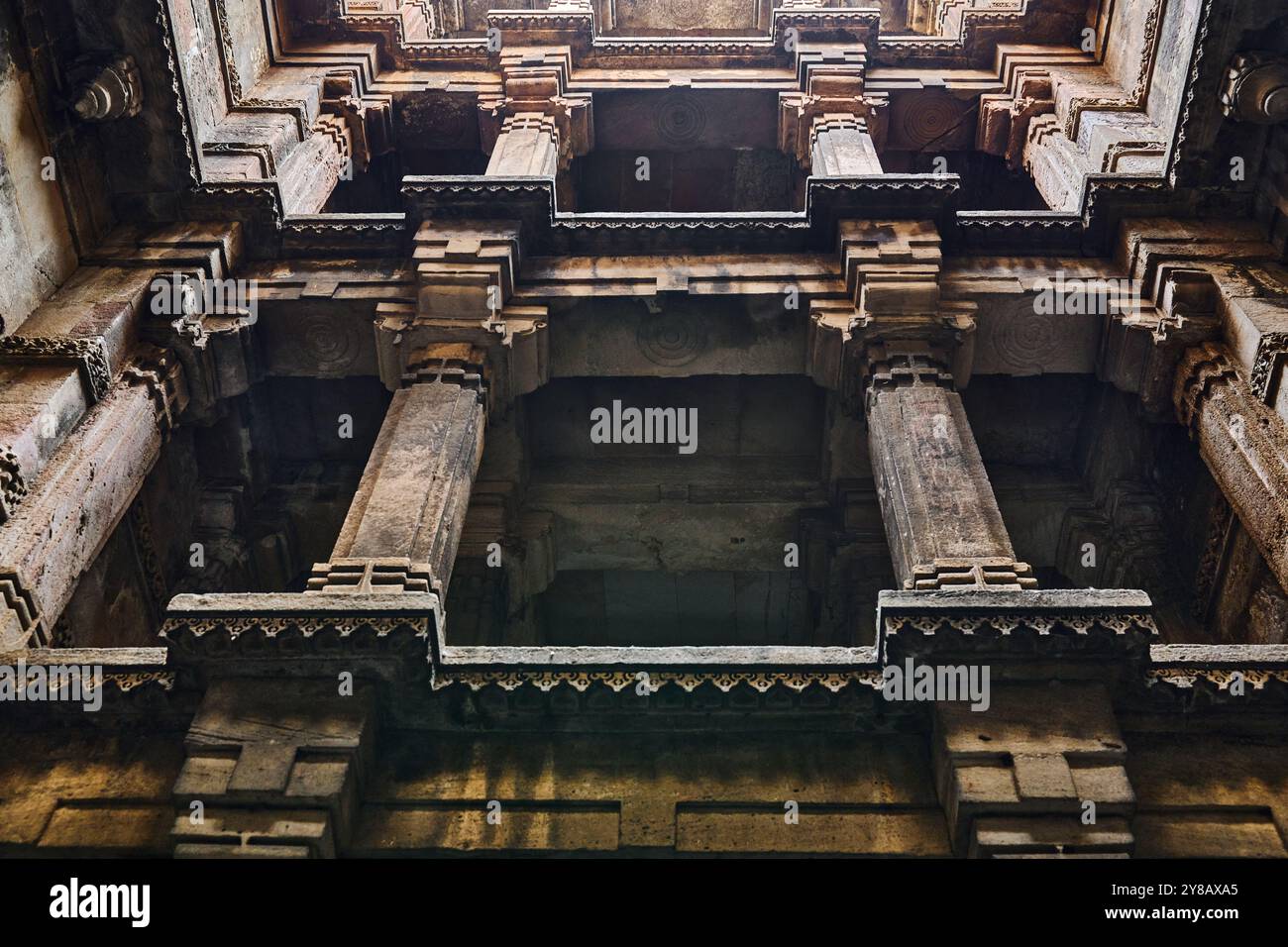 In the middle of the historical Adalaj Stepwell near Ahmedabad ...