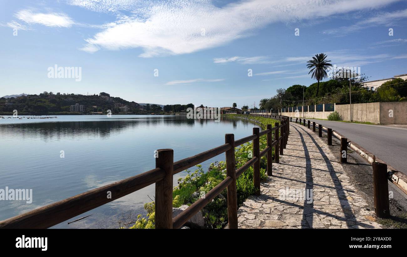 Lake Faro - Torre Faro seaside village. Natural Reserve Capo Peloro ...