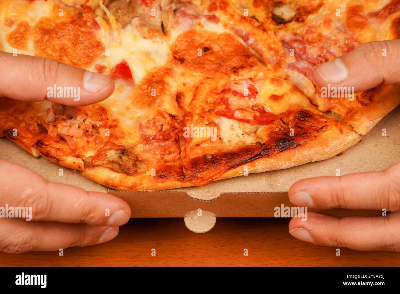 Concept of takeaway. Fast food order. Restaurant advertising. Delicious ...